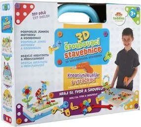 TEDDIES 3D stavebnice s vrtačkou v kufříku / 227 dílků / od 3 let