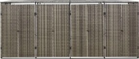 vidaXL Přístřešek na čtyři popelnice 274 x 80 x 117 cm polyratan [319867] Barva: Šedá