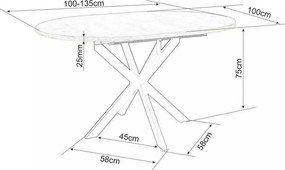 Jídelní stůl Maxwell, dub artisan / černá