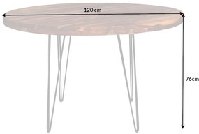 Designový kulatý jídelní stůl Elegant 120 cm Sheesham