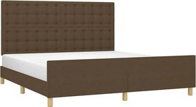 Rám postele s čelem tmavě hnědý 180x200 cm textil 3125400