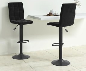 vidaXL Barové židle 2 ks samet [335763] Barva: Černá