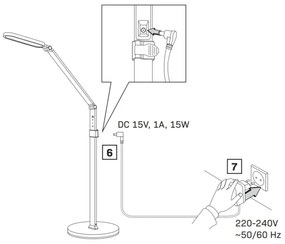 LED Stmívatelná dotyková stojací lampa FERRARA LED/13W/230V 3000/4000/6000K bílá