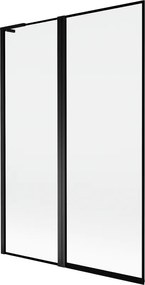 Mexen Mist L, 2-křídlová vanová zástěna, levá 120 x 150 cm, černý rám, černá - 8A9L-120-011-70-70-L
