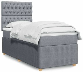 Box spring postel s matrací světle šedá 90x190 cm textil 3291918