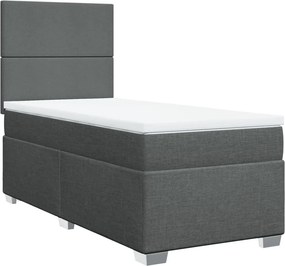 Box spring postel s matrací tmavě šedá 80 x 200 cm textil 3292609