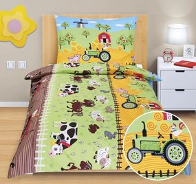 Bellatex Bavlněné povlečení dětské Junior Zelená 140x200 cm, 70x90 cm