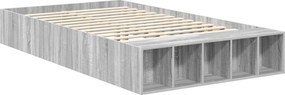 Rám postele s policí Šedá Sonoma 120 x 190 cm Kompozitní dřevo 3408387