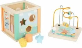 Small Foot Motorická kostka v pastelových barvách / od 12 měsíců