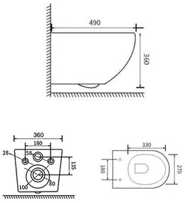 BPS-koupelny Podomítkový modul Geberit DuoFix s WC mísou FW-GL-WH-TR-03 + ovládací tlačítko Delta 01 bílá