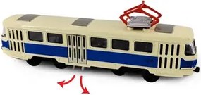 RAPPA 253322 Kovová česká retro tramvaj modrá 16 cm-otevírací dveře /