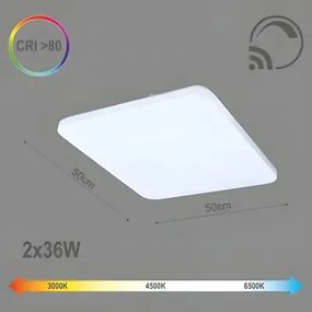 Tope Sopot / Stropní LED svítidlo / průměr 50cm / 2x36W / 6470lm / dál