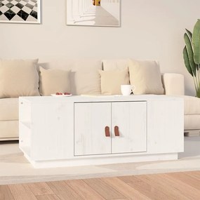 vidaXL Konferenční stolek 100 x 50 x 41 cm masivní borové dřevo [818259] Barva: Bílá