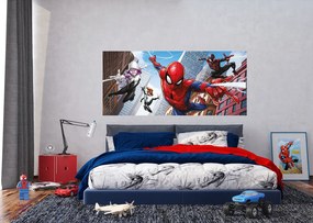 Dětská vliesová fototapeta na zed' Marvel Tým Spider-Mana, Disney | 202 x 90 cm | DFTDNH 5501