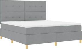 Postel s boxspringem s čelo Světle šedá 180 x 200 cm textil 3339637