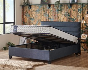 Čalouněná postel HYPERSOFT s matrací - modrá 140 × 200 cm