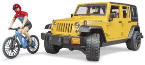 Bruder 2543 Jeep Wrangler Rubicon Unlimited s horským kolem a cyklistou, 3 ks