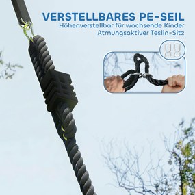 Hnízdo houpačka Výškově nastavitelná závěsná houpačka do 300 kg s nastavitelnými lany pro děti od 3 do 8 let 148x77x180 cm Pestrobarevné provedení