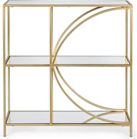 Ocelová knihovna ve zlaté barvě 81x87x31 cm Elenor – Bizzotto
