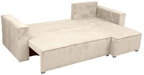 Krémová rohová pohovka SMART COSARO, oboustranná + 2 polštářky ZDARMA