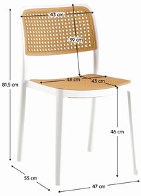 Kondela Stohovatelná židle, bílá/béžová, RAVID TYP 1
