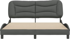 Rám postele bez matrace Hvar tmavě šedý 160 x 200 cm textil 3207780