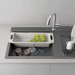METALTEX Nastavitelný odkapávač, posuvný organizér do dřezu - DRAINFLEX, 35 - 52 cm