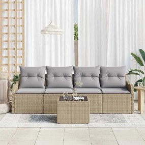 Sada zahradních pohovek 5 ks 4-Počet míst Beige a šedá 3354239