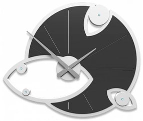 Designové hodiny 10-128 CalleaDesign Andromeda 54 x 45cm (více variant dýhy) Barva stříbrná-2 - RAL9006 Dýha černý ořech - 85