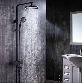 Termostatický nástěnný sprchový systém EYN NTA1601, černý, matně černý nebo s měděnými akcenty