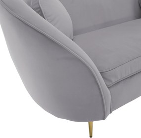 Designový 2-sed, šedá Velvet látka/gold chrom zlatá, EZIO TYP 2