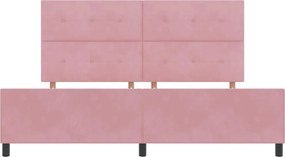 Postel s boxspringem s čelo Růžová 200 x 200 cm samet 3344968