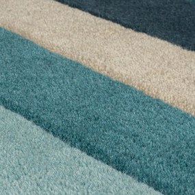 Flair Rugs, Běhoun Abstract Collage Teal, 60x230, modrá, chodba / předsíň