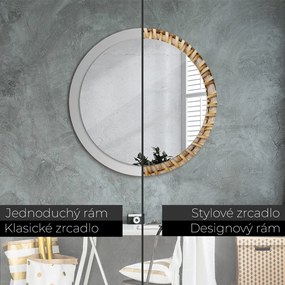 Kulaté zrcadlo tištěný rám Přirozený cop fi 90 cm