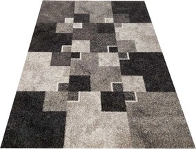 DY Šedočerný koberec s geometrickým vzorem Panamero 03 Rozměr: 60x100 cm