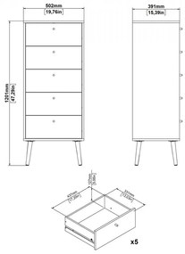 Komoda Boaz III, bílá