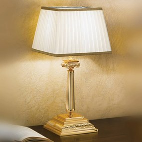 Stolní lampa Sarafine, Pongé stínidlo, výška 51 cm