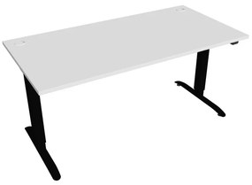 Elektr. nastavitelný stůl 160x80 - HOBIS MOTION  MS 2 1600 Dekor stolové desky: bílá, Barva kovové podnože: černá