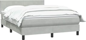 Box spring postel s matrací světle šedá 160x210 cm samet 3316023