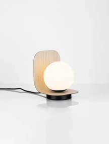 LED dřevěno-černá stolní lampa Kamen