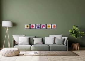 Samolepka na zeď Kolekce Obrazů s Květinami | 65 x 85 cm | DF1059
