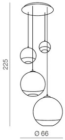 Industriální lustr Silver Ball 4