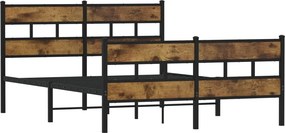 Kovový rám postele bez matrace kouřový dub 150 x 200 cm 3308464