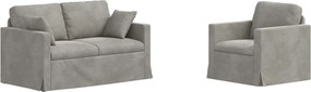 Set pohovek 2 ks Světle šedá samet 3407507