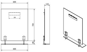 Sapho, WEGA zrcadlo 600x800mm, s policí, 60092-6