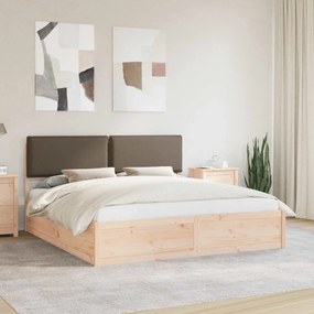 Rám postele s čalouněným čelem s čelo Taupe 180 x 200 cm 3398112