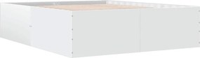 Rám postele bílý 150 x 200 cm kompozitní dřevo 3280916