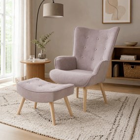 Relaxační křeslo ušák BELLA - růžová látka