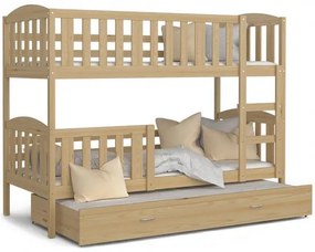 DOBRESNY Dětská patrová postel KUBU 3 200x90 cm BOROVICE