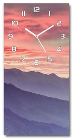 Wallmuralia Nástěnné hodiny tiché Mlha v horák 30x60 cm